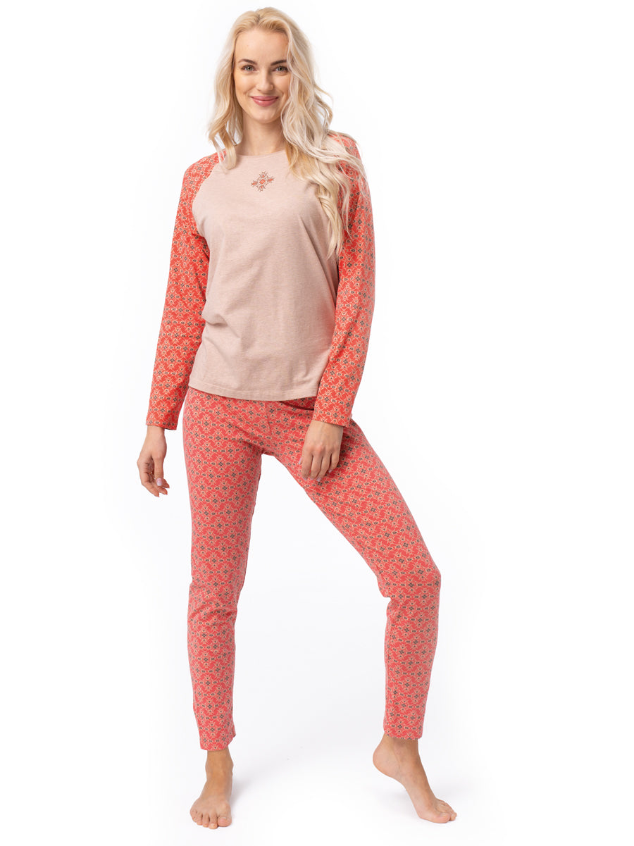 Wygodna pizama damska z rękawem typu reglan – Key